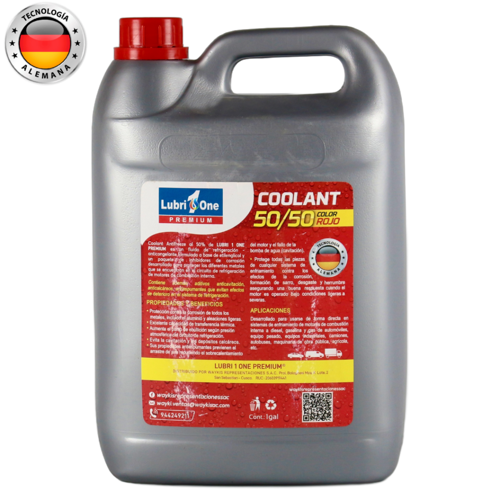 Coolant 50/50 Rojo – Lubri 1 One Premium - Waykis